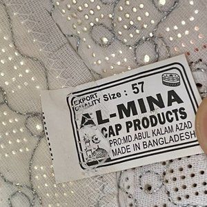 Accessories | Islamic Hat Whiteblack Embroidery Round Cap Topi Muslim ...